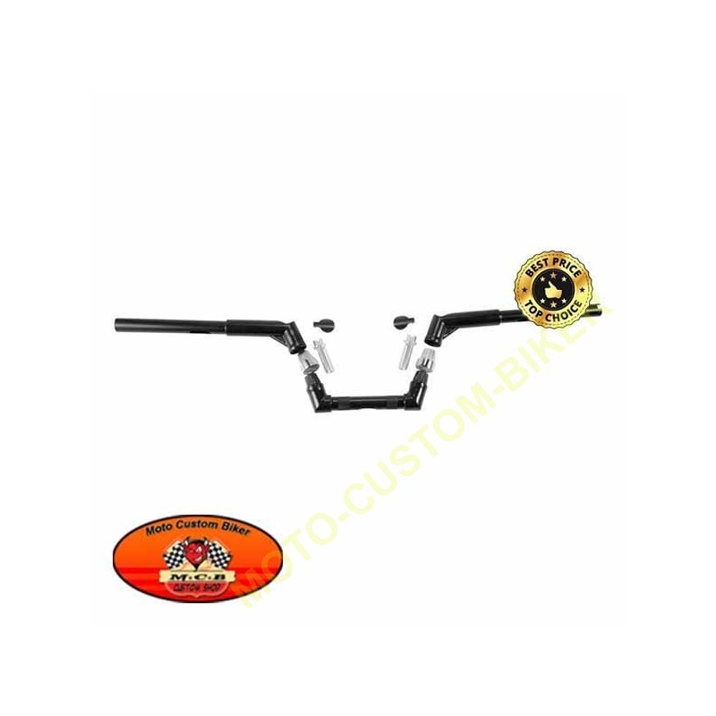 guidon moto black drag pour harley davidson et custom, bobber